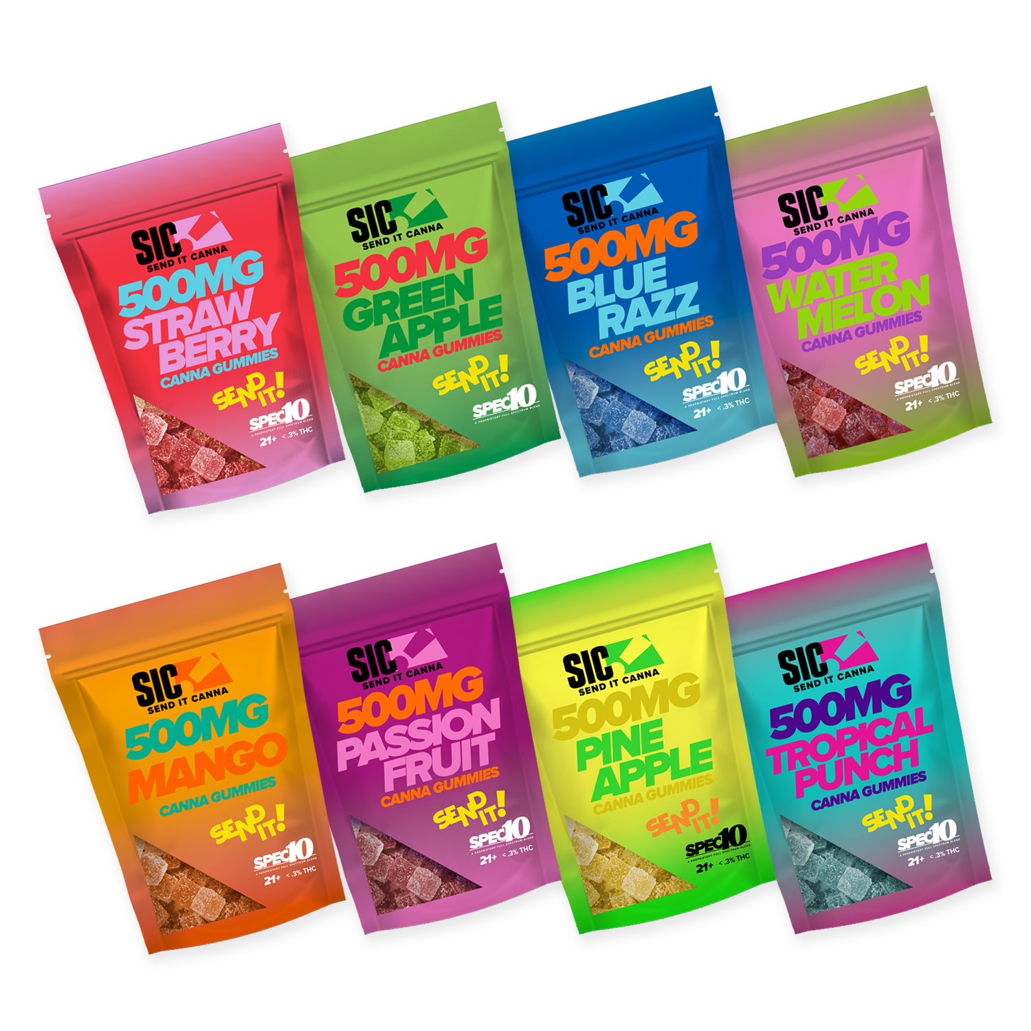 CUSTOM SPEC 10 GUMMY BUNDLE - 4 BAGS | NOW WWW.SENDITCANNA.COM